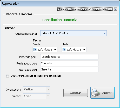 Conciliación Bancaria - Brilo ERP Docs